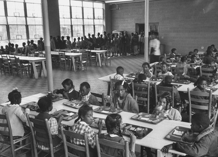 Africanamerican Students Eating Cafeteria Segregated School Editorial ...