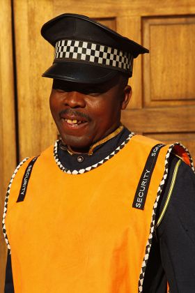 Private Security Guard Wears Uniform Orange Editorial Stock Photo ...