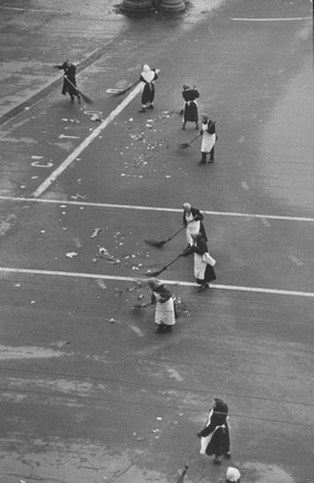 Sweeperwomen Clean Debris Following Parade Celebrating Editorial Stock ...
