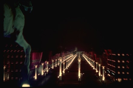 Berlin Illuminated Midnight Honor Hitlers 50th Editorial Stock Photo ...