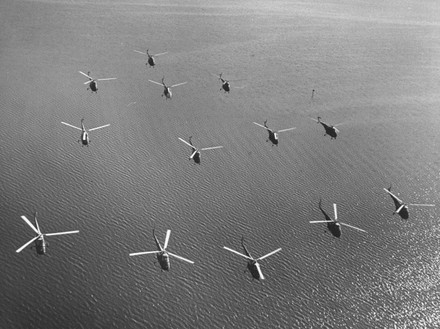 Swarms Marine Helicopters Flying Triangle Formation Editorial Stock ...