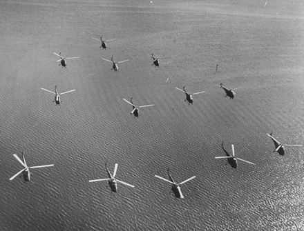 Swarms Marine Helicopters Flying Triangle Formation Editorial Stock ...