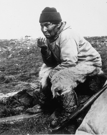 Eskimo Explorer Ootah Seated Hunched Over Editorial Stock Photo - Stock ...