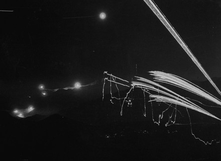 Night View Tracer Bullets Phosphorous Shells Editorial Stock Photo ...