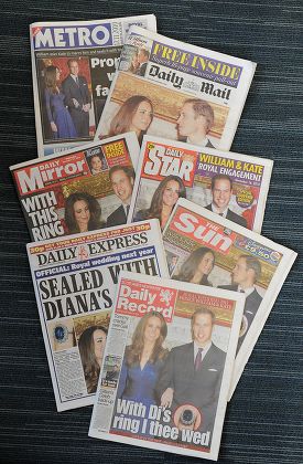 Prince William and Kate Middleton engagement, newspaper headlines - 17 ...