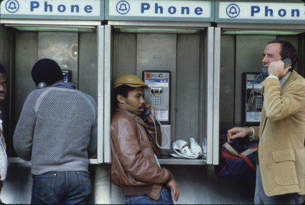 People Using Row Public Pay Phones Editorial Stock Photo - Stock Image ...