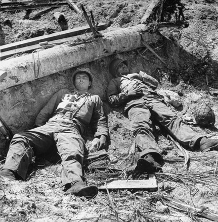 Pair Exhausted American Marines Sleeping Close Editorial Stock Photo ...