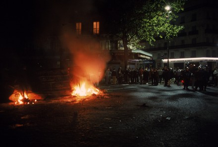 Crowd Watching Fire Burn Following Student Editorial Stock Photo ...