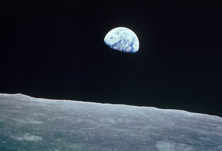Earth Rising Over Curvature Moon Seen Editorial Stock Photo - Stock ...