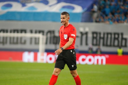Referee Tasos Sidiropoulos Seen Action During Editorial Stock Photo ...