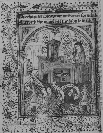 Manuscript Illustration Alchemists Work Fifteenth Century Editorial ...