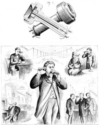 Illustrations Alexander Graham Bells Newly Invented Editorial Stock ...