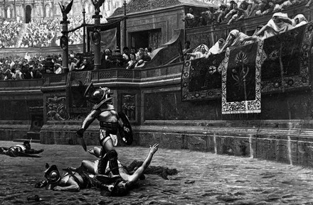 Etching Showing Roman Gladiator Posing Victory Editorial Stock Photo ...