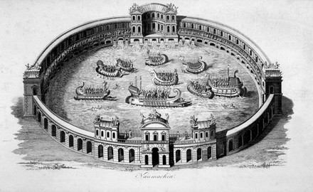 Copper Plate Etching Showing Roman Arena Editorial Stock Photo - Stock ...
