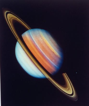 Colorenhanced Image Saturn Captured By Voyager Editorial Stock Photo ...