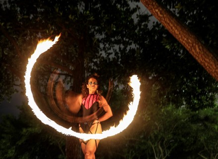 Artist Raquel Poti Performs Dance Fire Editorial Stock Photo - Stock ...