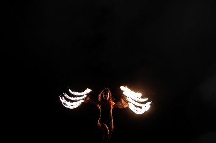 Artist Raquel Poti Performs Dance Fire Editorial Stock Photo - Stock ...
