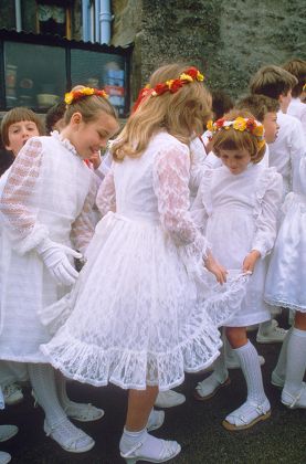 Girls Traditional Costume On May Day Editorial Stock Photo - Stock ...