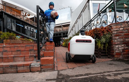 The robot courier Rover of Yandex company, Moscow, Russian Federation ...