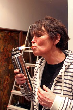 Nancy Fouts Lighting Cigarette Blow Lamp Editorial Stock Photo - Stock ...