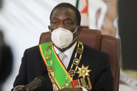 Zimbabwean President Emmerson Mnangagwa Presents State Editorial Stock ...