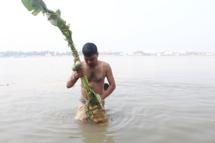 Devotees Performing Rituals Sacred Banana Tree Editorial Stock Photo ...