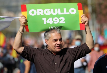 Spanish Unionists Celebrate Festivity October 12 Editorial Stock Photo ...