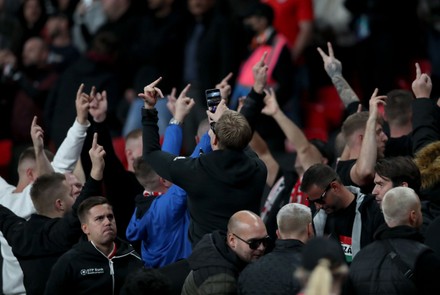 Hungary Fans Giving Middle Finger During Editorial Stock Photo - Stock ...