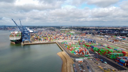 Aerial View Shipping Containers Felixstowe Port Editorial Stock Photo ...