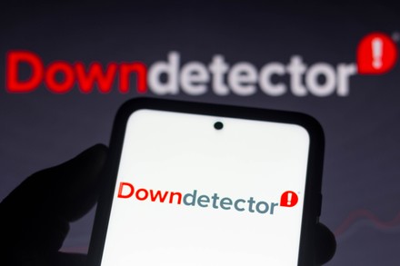This Photo Illustration Downdetector Logo Seen Editorial Stock Photo ...