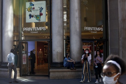 People Walk Front Printemps Shop Paris Editorial Stock Photo - Stock ...