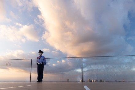 Security Man On Duty Stands On Editorial Stock Photo - Stock Image ...
