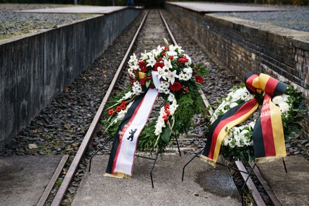 Wreaths Rest On Stands Front Rail Editorial Stock Photo - Stock Image ...