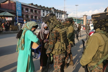 Female Paramilitary Soldier Checks Woman During Editorial Stock Photo ...