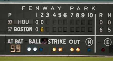 Scoreboard Operator Looks Through Opening After Editorial Stock Photo ...