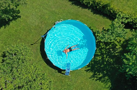 Someone Who Cooling Off Pool Heat Editorial Stock Photo - Stock Image ...