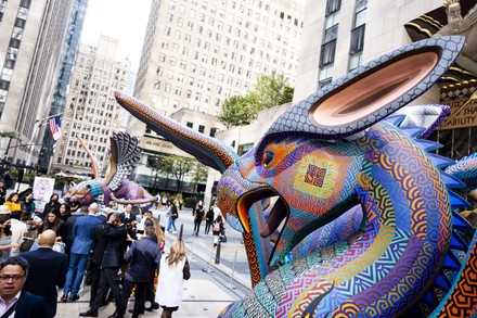 Two Alebrijes Traditional Mexican Folkart Sculptures Editorial Stock ...