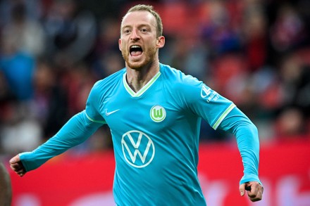 Wolfsburgs Maximilian Arnold Celebrates After Scoring Editorial Stock ...