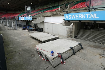 Collapsed grandstand, Nijmegen, The Netherlands - 31 Oct 2021 Stock ...