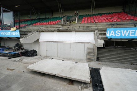 Collapsed grandstand, Nijmegen, The Netherlands - 31 Oct 2021 Stock ...