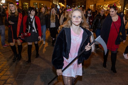 People Celebrate Halloween Wroclaw Poland On Editorial Stock Photo ...