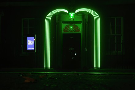 Green Led Arch Has Been Installed Editorial Stock Photo - Stock Image ...