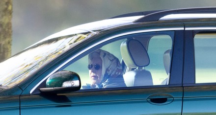 Queen Elizabeth II driving at Windsor Castle, UK - 01 Nov 2021 Stock ...