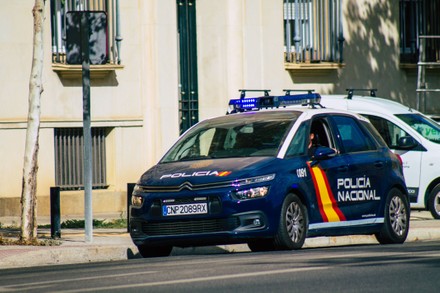 National Police Car Patrolling Streets Seville Editorial Stock Photo ...