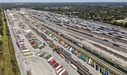 Aerial Photo Made Drone Shows Intermodal Editorial Stock Photo - Stock ...