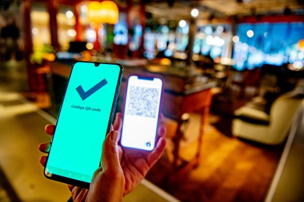 Qr Code Scanned Corona Check App Editorial Stock Photo - Stock Image ...