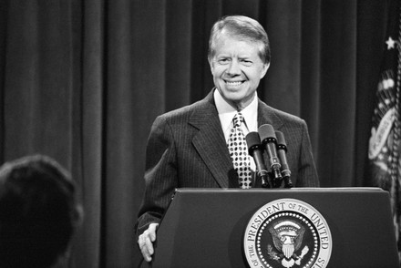 Us President Jimmy Carter Lectern During Editorial Stock Photo - Stock ...