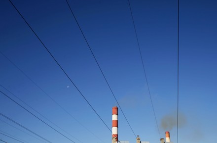 Highvoltage Lines Chimneys Nikola Tesla Power Editorial Stock Photo ...