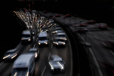 Slow Shutter Speed Image Shows Cars Editorial Stock Photo - Stock Image ...