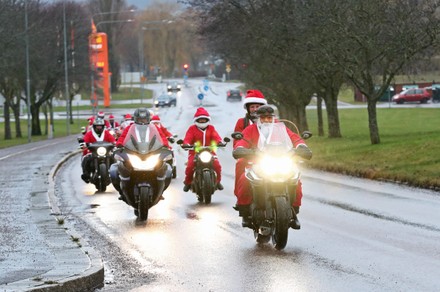 Santa Claus On Motorcycles On Road Editorial Stock Photo - Stock Image ...
